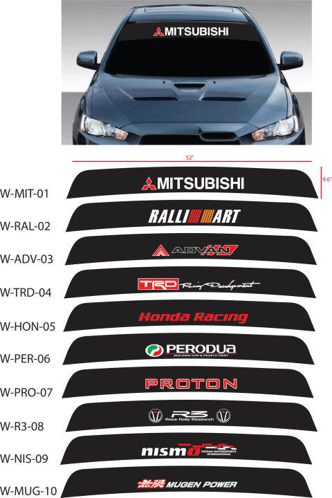 Sticker Front Car Windscreen Windshield Sticker 130cm X 24cm Car Mirror ...