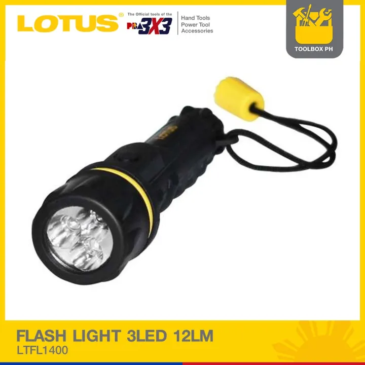 Lotus Toolbox | Flashlight 3LED 12LM (Black) LTFL1400 - Light Source ...