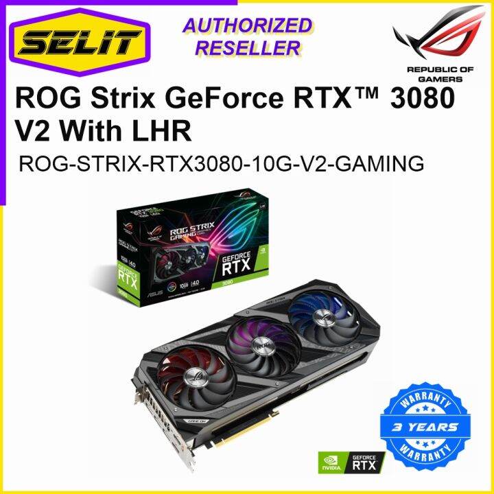 ASUS ROG Strix GeForce RTX 3080 V2 10GB GDDR6X with LHR Nvidia Graphics ...