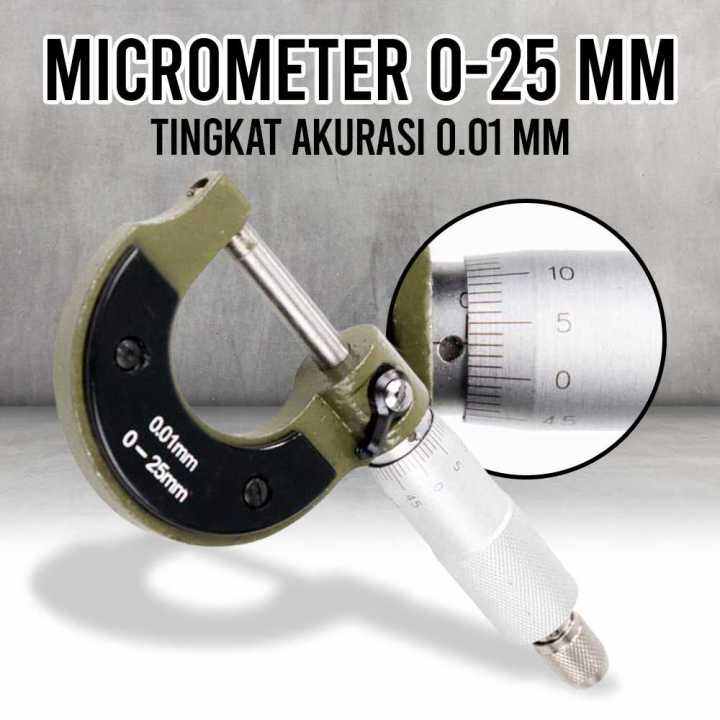 Mitutoyo Micrometer 0-25 mm 0.01 mm - QST008 / Aksesoris Alat Ukur ...