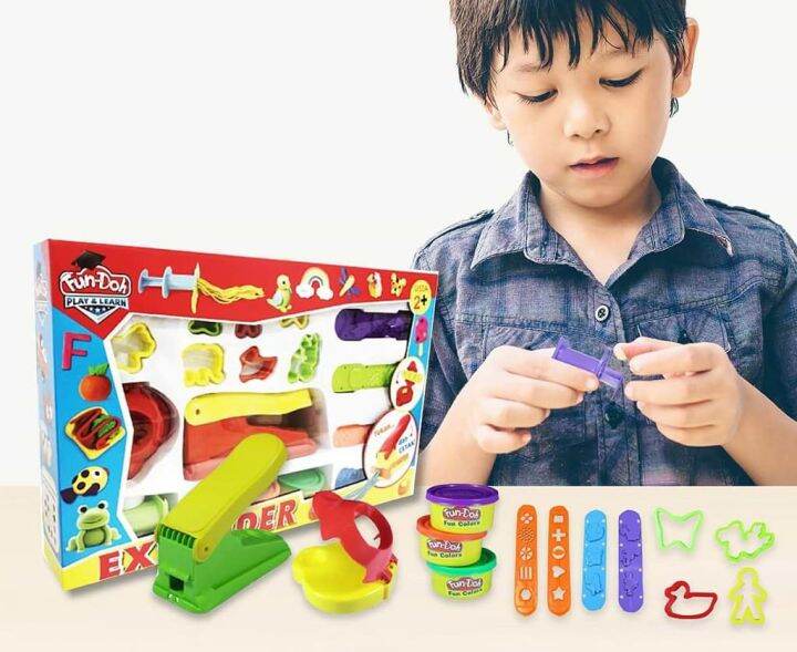 FUNDOH EXTRUDER MAINAN LILIN DAN CETAKAN LENGKAP FUN DOH CRAFT CLAY ...
