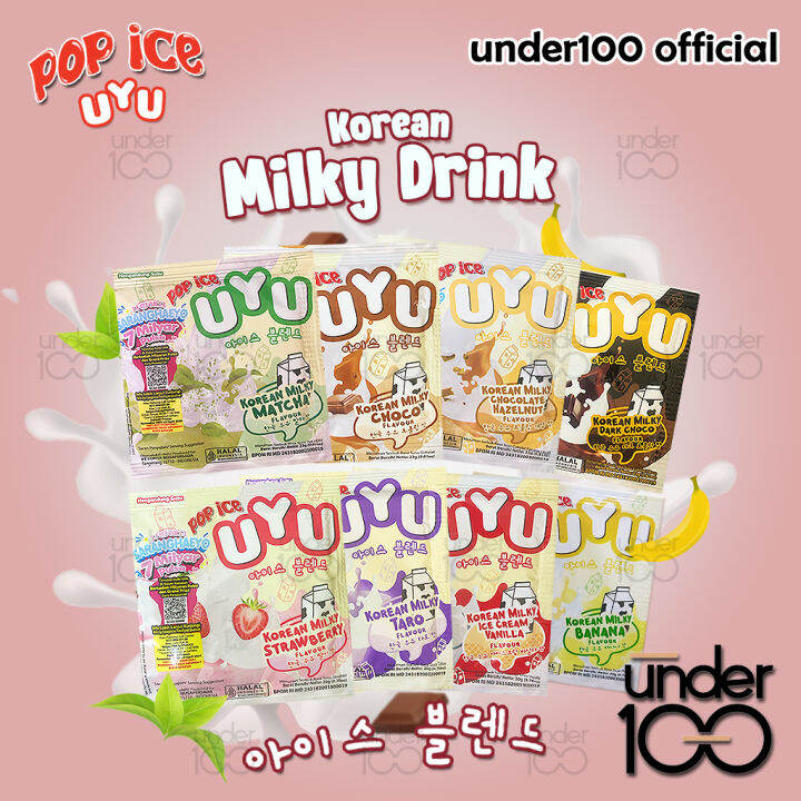 Under100 POP ICE UYU Renceng Isi 10 Sachet Korean Milky Choco | Matcha ...
