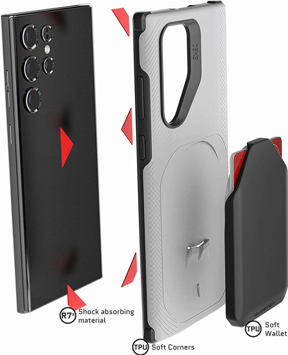 Ghostek EXEC Samsung S22 Ultra Case Wallet Card Holder Works with ...