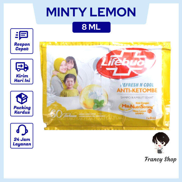 Shampoo Lifebuoy Lemon Anti Ketombe Refresh & Cool 8 ml Sachet Kuning ...