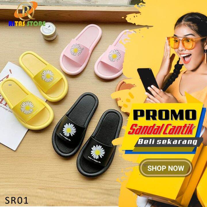 Sendal Rumah Wanita Murah Sandal Spon Sandal Kamar Ruangan Indoor Motif ...