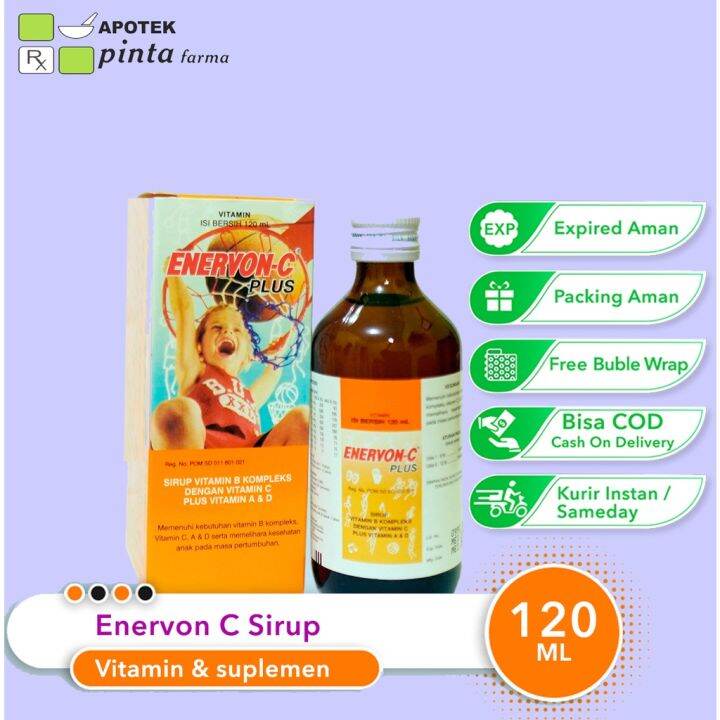 Multivitamin Pertumbuhan Anak Enervon C Plus Syrup 120 ml | Lazada ...