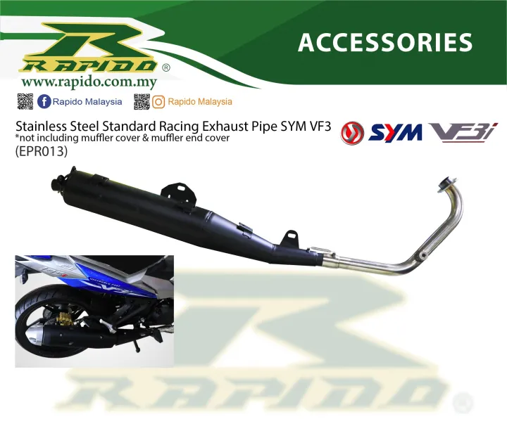 Rapido SYM VF3I 185cc Stainless Steel Standard Racing Exhaust Pipe | Lazada