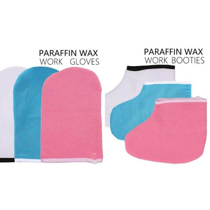Paraffin wax gloves cotton pink / blue color mittens | Lazada PH
