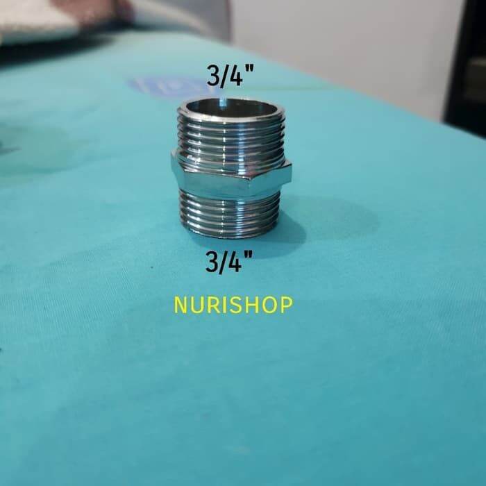 double Nepel 3/4 / dobel nepel/ Double Neple Stainless Chrome 3/4 ...