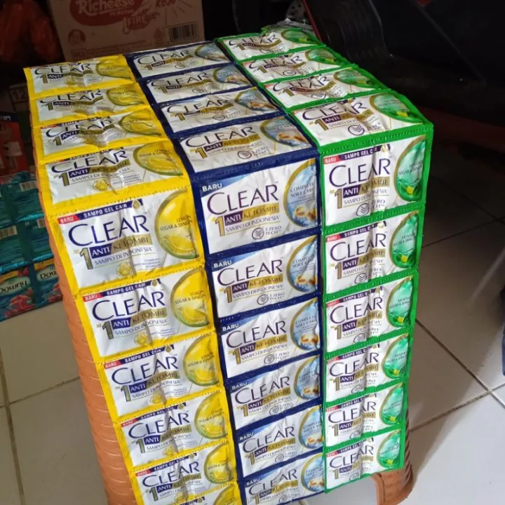 Shampoo Clear Renceng 12 x 2 Sachet Sampo Rambut Kemasan Renteng ...