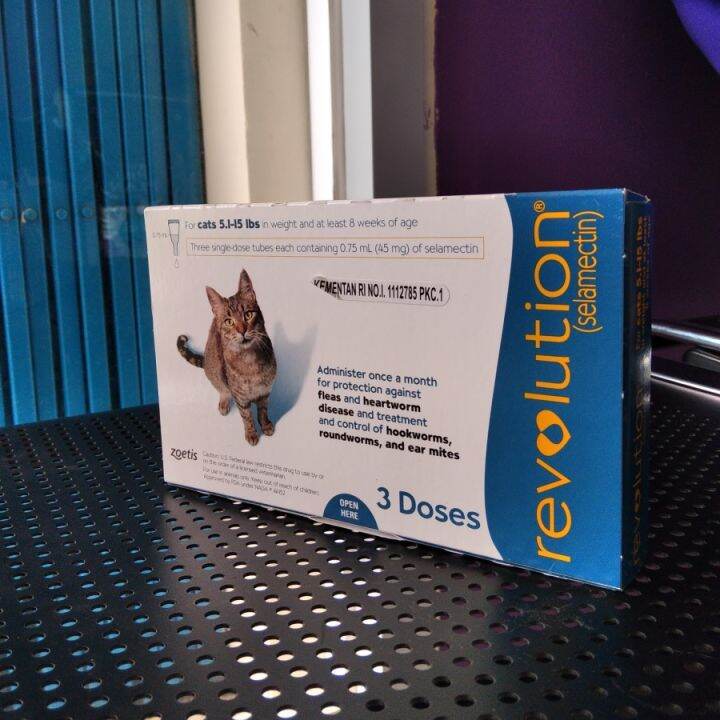 Revolution cat 5.1-15 lbs 1 tube / obat tetes kutu buat kucing | Lazada ...