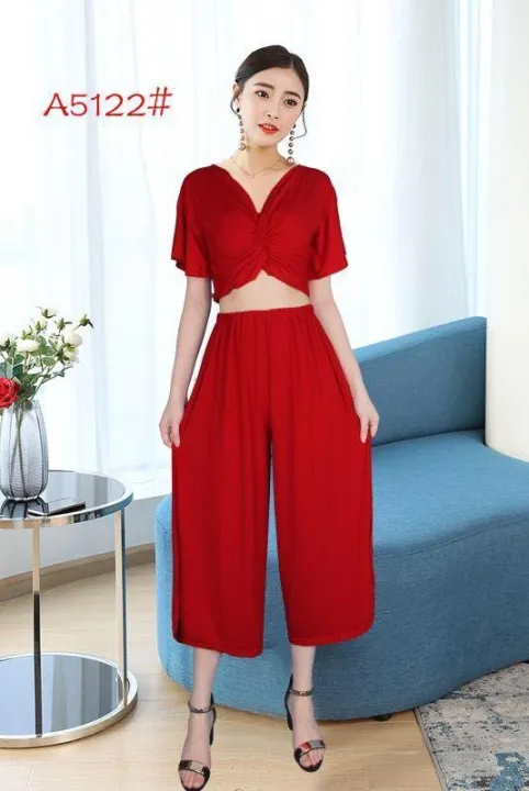 Fashion Women Terno Tops Harem Square Pants #5122 | Lazada PH