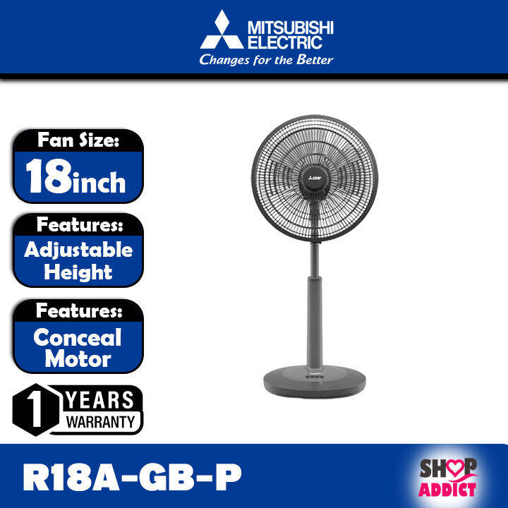 MITSUBISHI 3-Blade Adjustable Height Electric Tatami Stand Fan 18inch ...