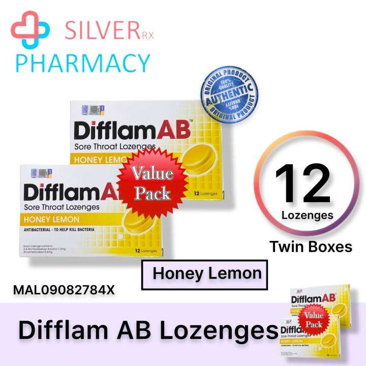 [Exp 03/2025] Difflam AB Sore Throat Lozenges Honey Lemon 12's [Single ...