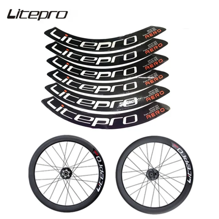 Litepro Folding Bike Wheels AERO S42 Universal Stickers 406/451 6pcs ...