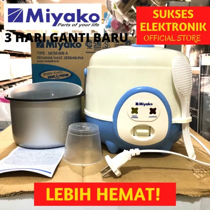 RICE COOKER MIYAKO 0,6 LITER / MAGICOM MEJIKOM MIYACO MCM-606 | Lazada ...