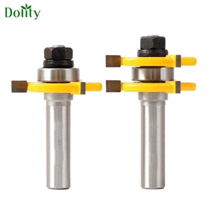 Dolity 1/2 inch Shank Tongue and Groove Joint Assembly Router Bit Set 3 ...