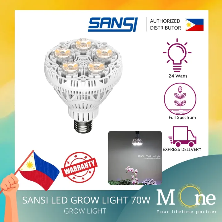 SANSI 24W Grow Light Bulb with COC Technology, Full Spectrum Grow Lamp ...