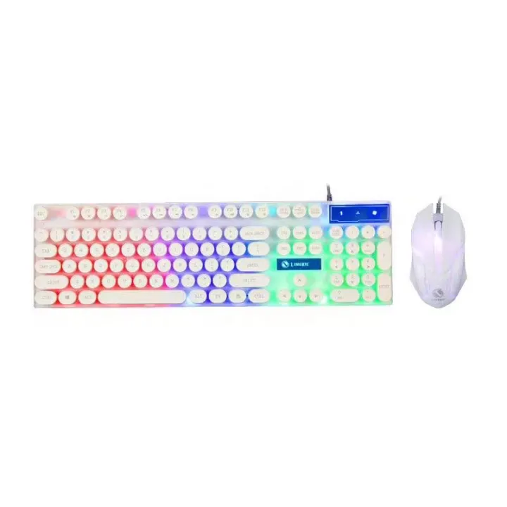 Mechanical hand-feeling keyboard and mouse set rainbow hanging ...