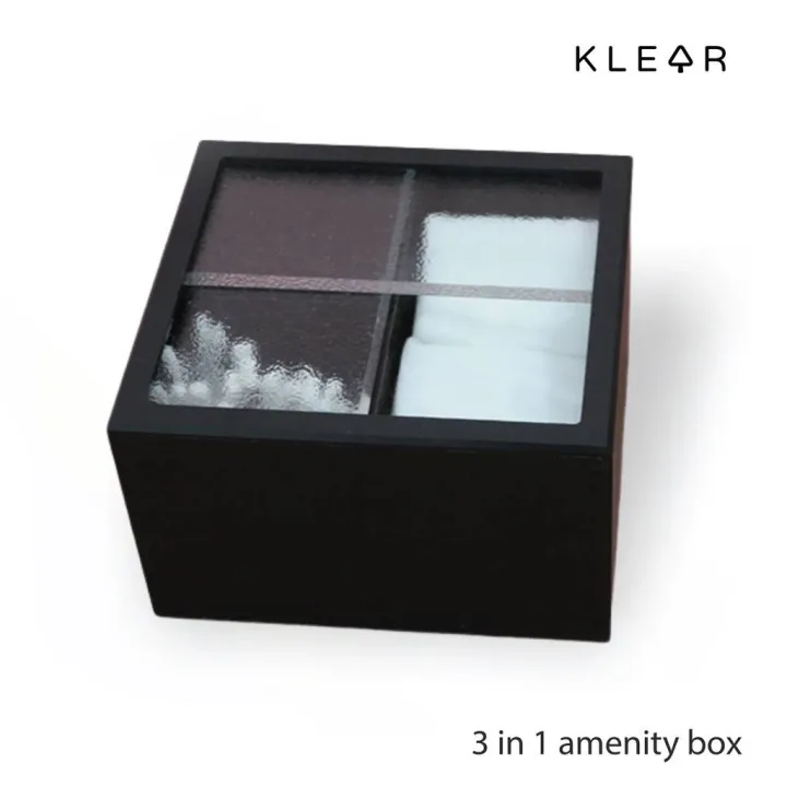 KlearObject 3IN1 Amenithy Box กล่องอะคริลิค เลื่อนได้ 4 ทิศทาง กล่องอเนกประสงค์ ใส่ของใช้บนโต๊ะ ...