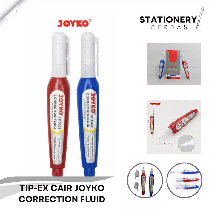 Correction Fluid Joyko Tip Ex Cair Liquid Koreksi Tinta Pulpen | Lazada ...