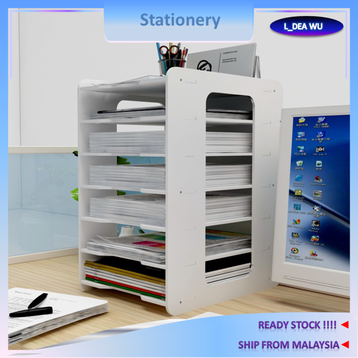 DIY File Rack Multi-layer Shelf Office School Desk Rak Paper ...