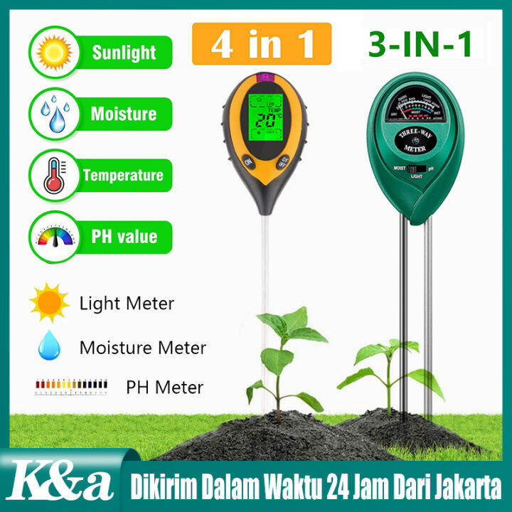 【Barang Tersedia】Alat Pengukur Suhu Tanah Mediatech Soil Meter 3/4 in 1 ...