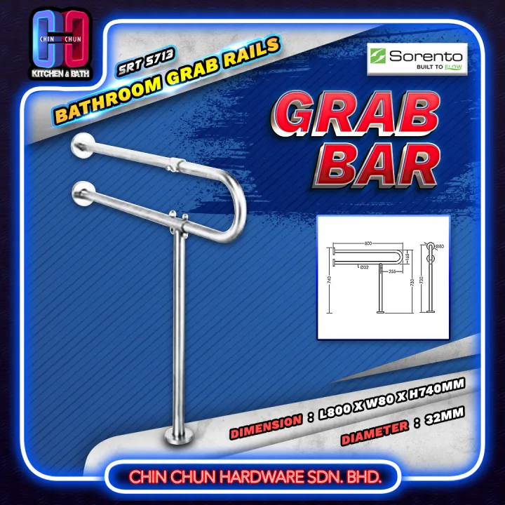 SORENTO Toilet Grab Bar | Angle Grab Bar | Stainless Steel Toilet Grab ...