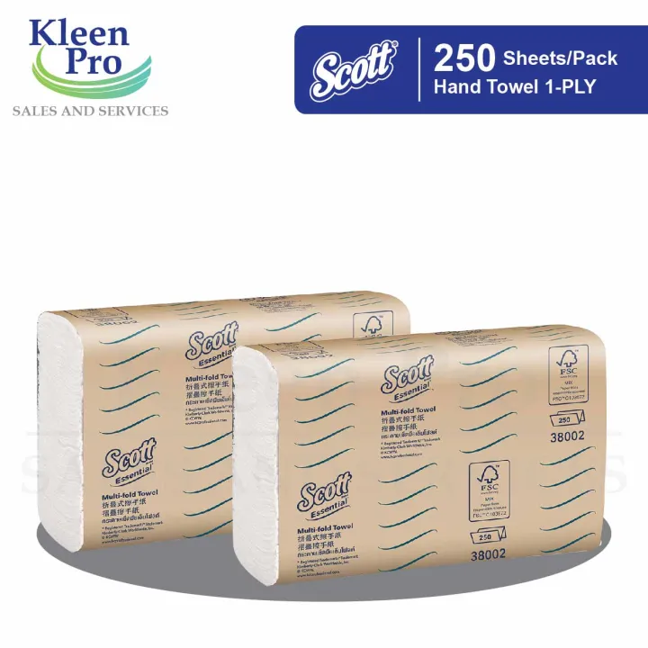 38002 SCOTT® Essential™ Multi-Fold Hand Towel Airflex ( 16 packs x 250 sheets ) | Lazada