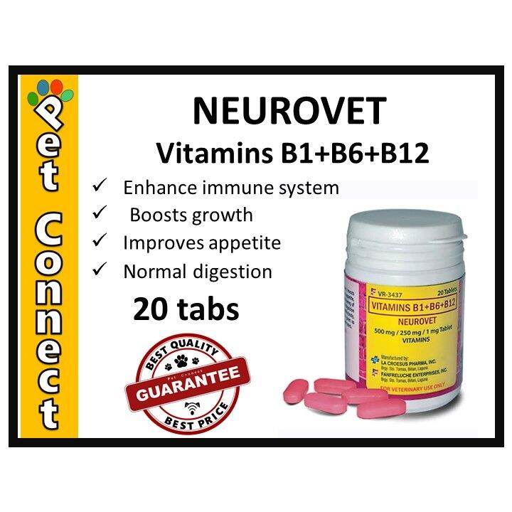 Neurovet Vitamin B Complex for Dogs and Cats 20 Tablets | Lazada PH