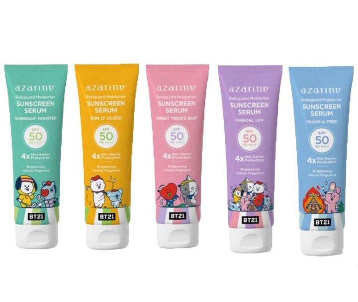 Azarine X BT21 Bodyguard Moisturiser Sunscreen Serum SPF 50PA ...