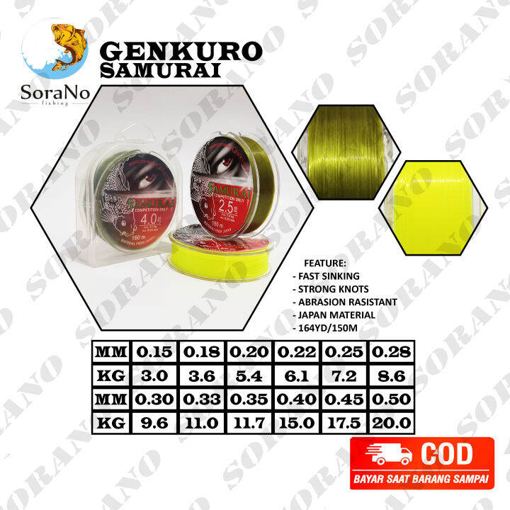 SENAR PANCING NILON GENKURO SAMURAI 150M STANDAR IGFA ALL SIZE | Lazada ...