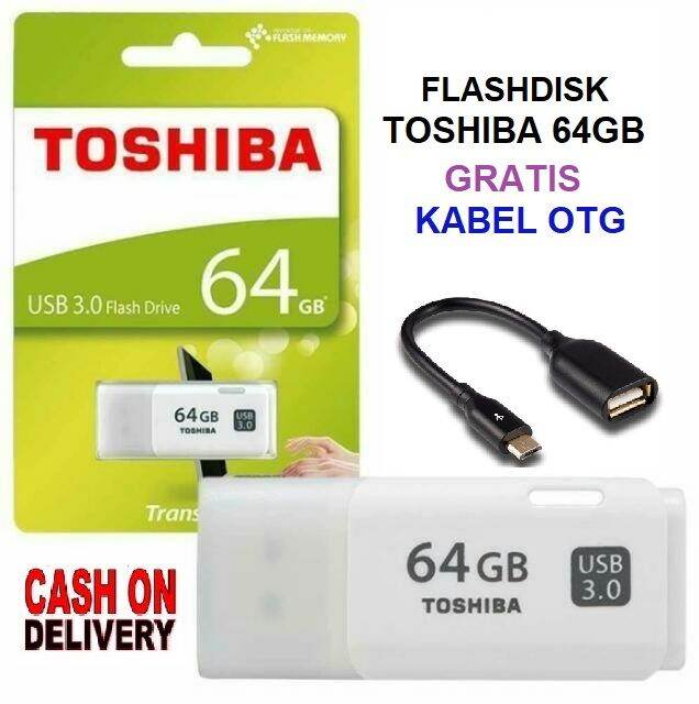 [COD]- Super Hot Promo Flashdisk TOSHIBA 64GB Gratis Kabel OTG Micro ...