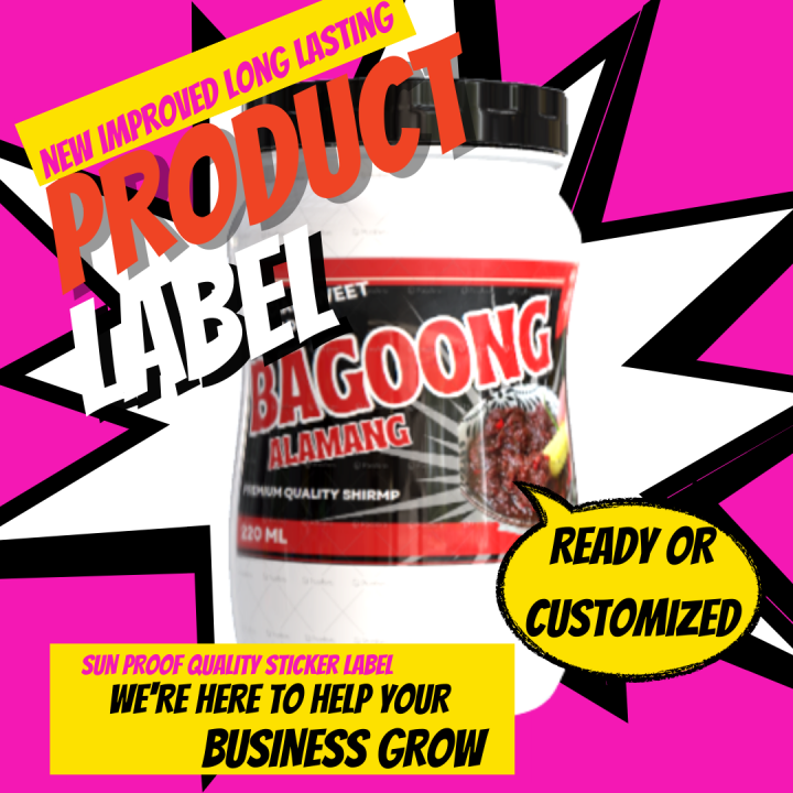 Product labels ready made / customized Bagoong | Lazada PH