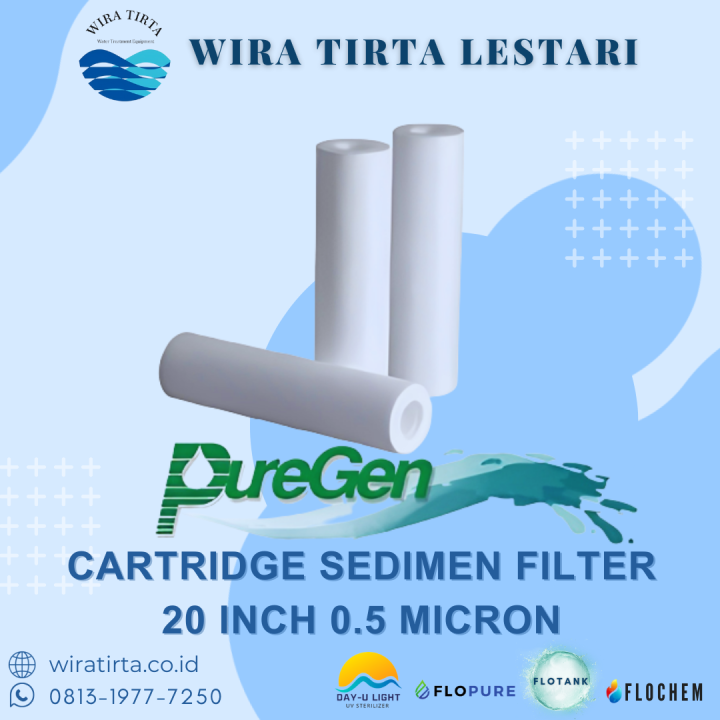 Cartridge Sedimen Filter 20 inch 0.5 Micron / Puregen | Lazada Indonesia