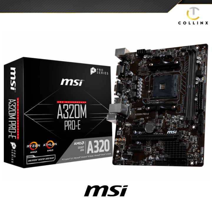 MSI A320M A Pro Gaming Motherboard | DDR4 AM4 CPU Socket | For AMD ...