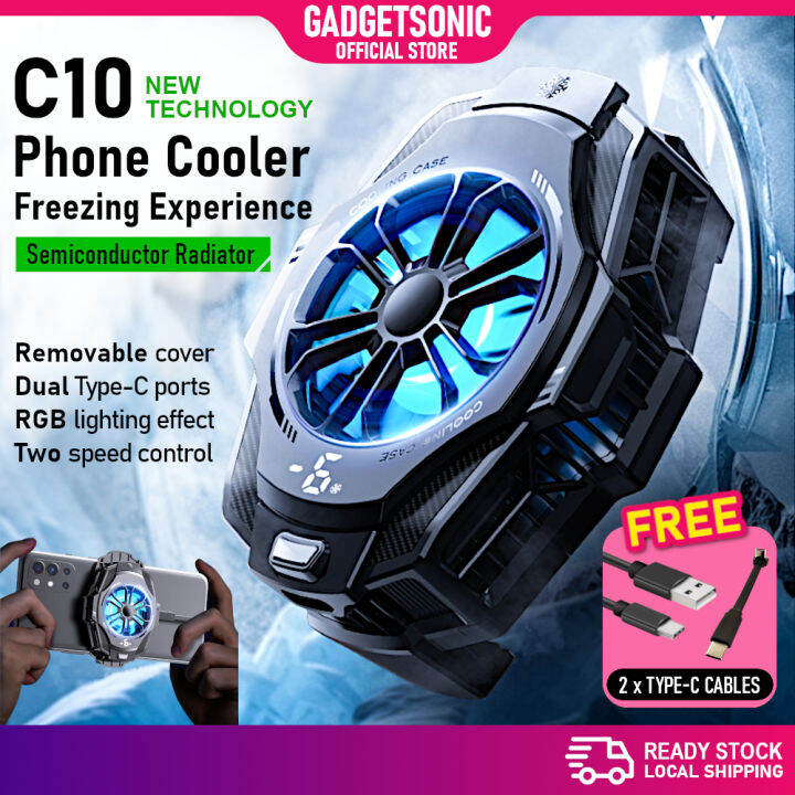 Phone Cooler Fan C10 Mobile Gaming Fast Cooling Radiator Rapid Ice Cold ...