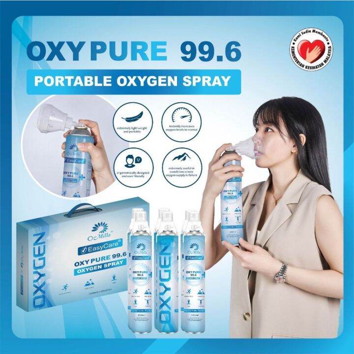 [BORONG] 100% ORIGINAL O-MILLA EASYCARE OXY PURE 99.6 PORTABLE OXYGEN ...
