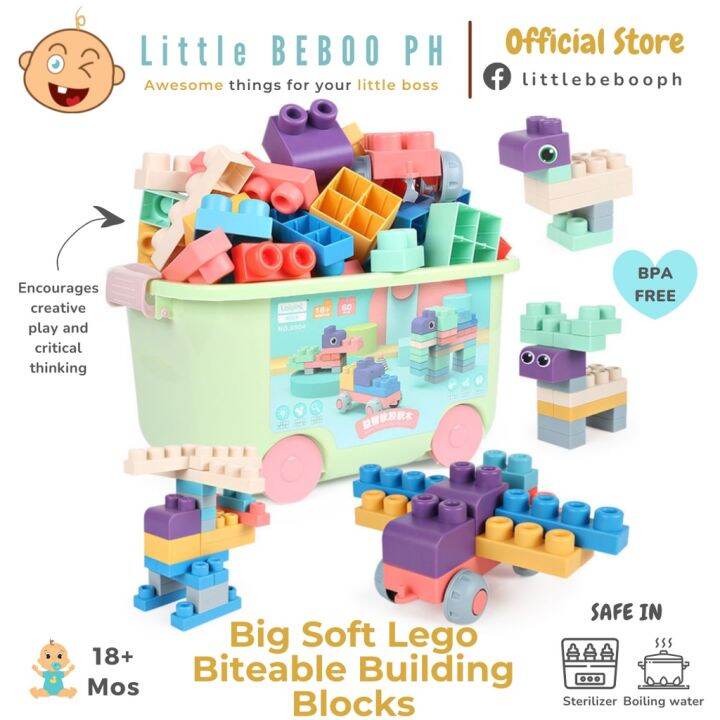 hot Big Soft Lego Biteable Building Blocks for Baby Educational Toy ...