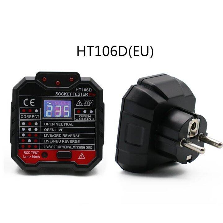 EU US UK Digital Display Plug Socket Tester Neutral Earth Wire Circuit ...