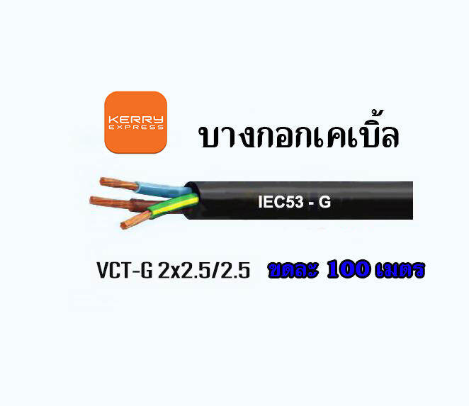 บางกอกเคเบิ้ล สายไฟ VCT-G 2x2.5/2.5 ขดละ 100 เมตร BCC | Lazada.co.th