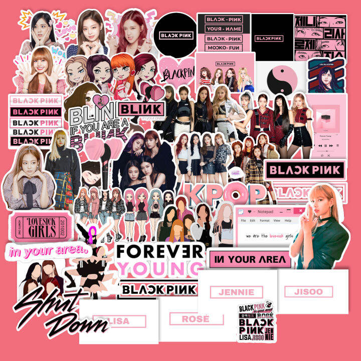 pps 1 - 50 pcs BLACKPINK super popular member Lisa cute sticker luggage ...