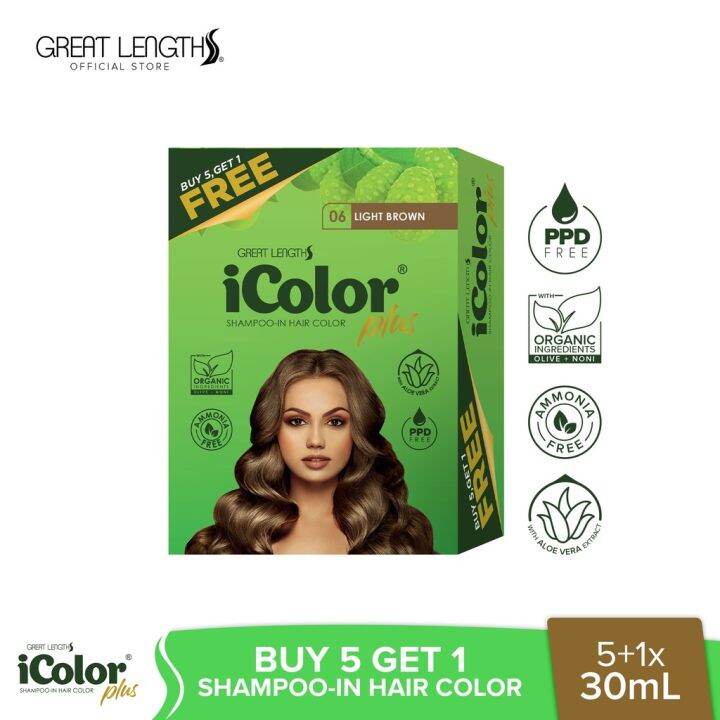 High quality IColor Plus Shampoo-In Hair Color Light Brown 30ml 5 1 ...