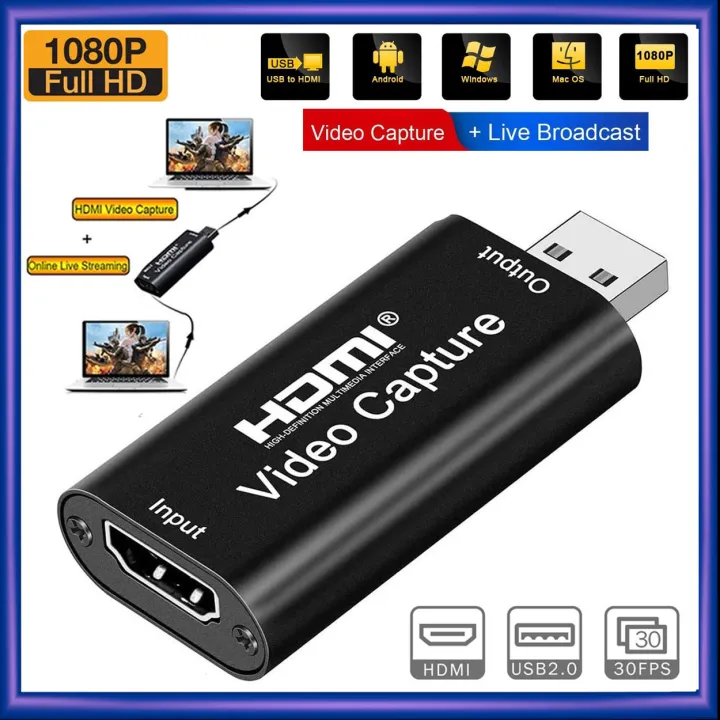 Mini 1080P HDMI to USB 2.0 Video Capture Card Support HDMI Video Record ...