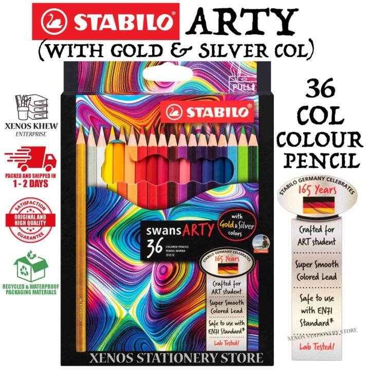STABILO SWANS ARTY 36 LONG / COLOR PENCIL STABILO PENSEL WARNA ARTY ...