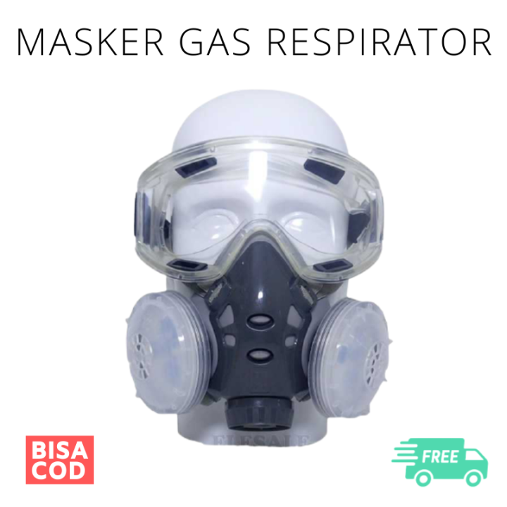 MASKER GAS BERACUN SAFURANCE Masker Gas Respirator Anti-Dust Chemical ...