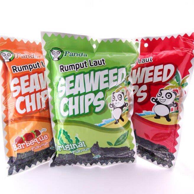 SEAWEED CHIPS CAMILAN RUMPUT LAUT / Cemilan rumput laut Panda Seaweed ...