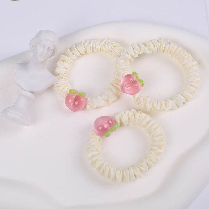 Small Fresh Hair Ring Cute Wrist Rope Peach Small Intestine Ring DIY ...