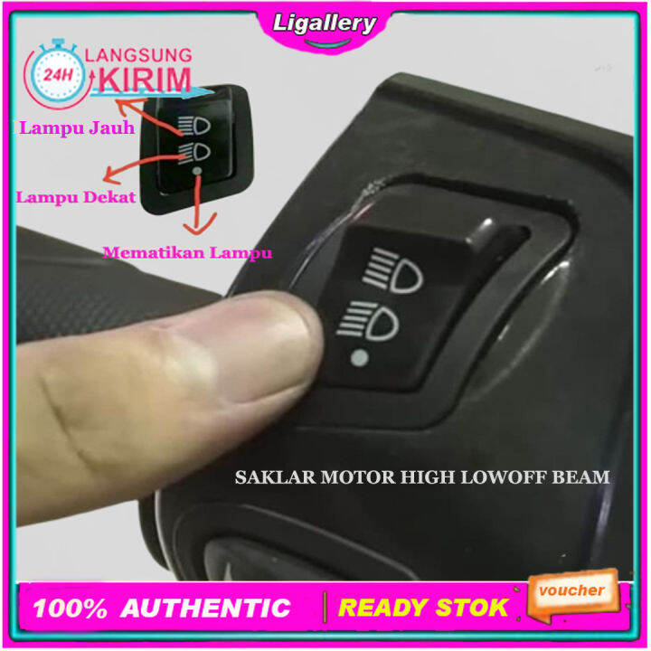 [Ready Stok] 1Pcs Saklar High Low Off Beam Motor 3 mode Saklar Dim ...