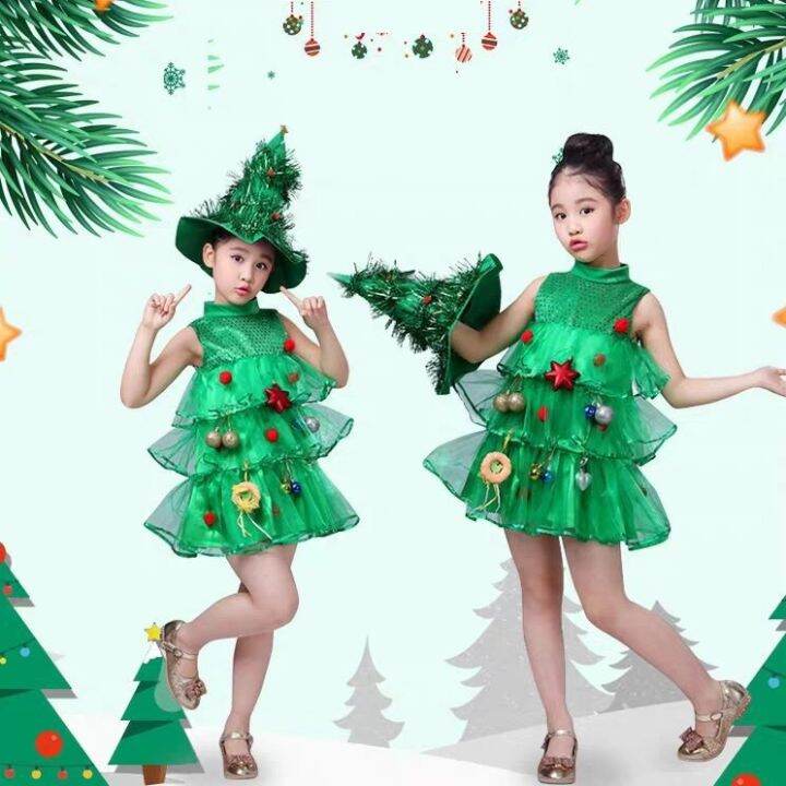 jqk ชุดแฟนซีเด็กผู้หญิง ต้นคริสมัส (เขียว) รุ่น MM031 | Lazada.co.th